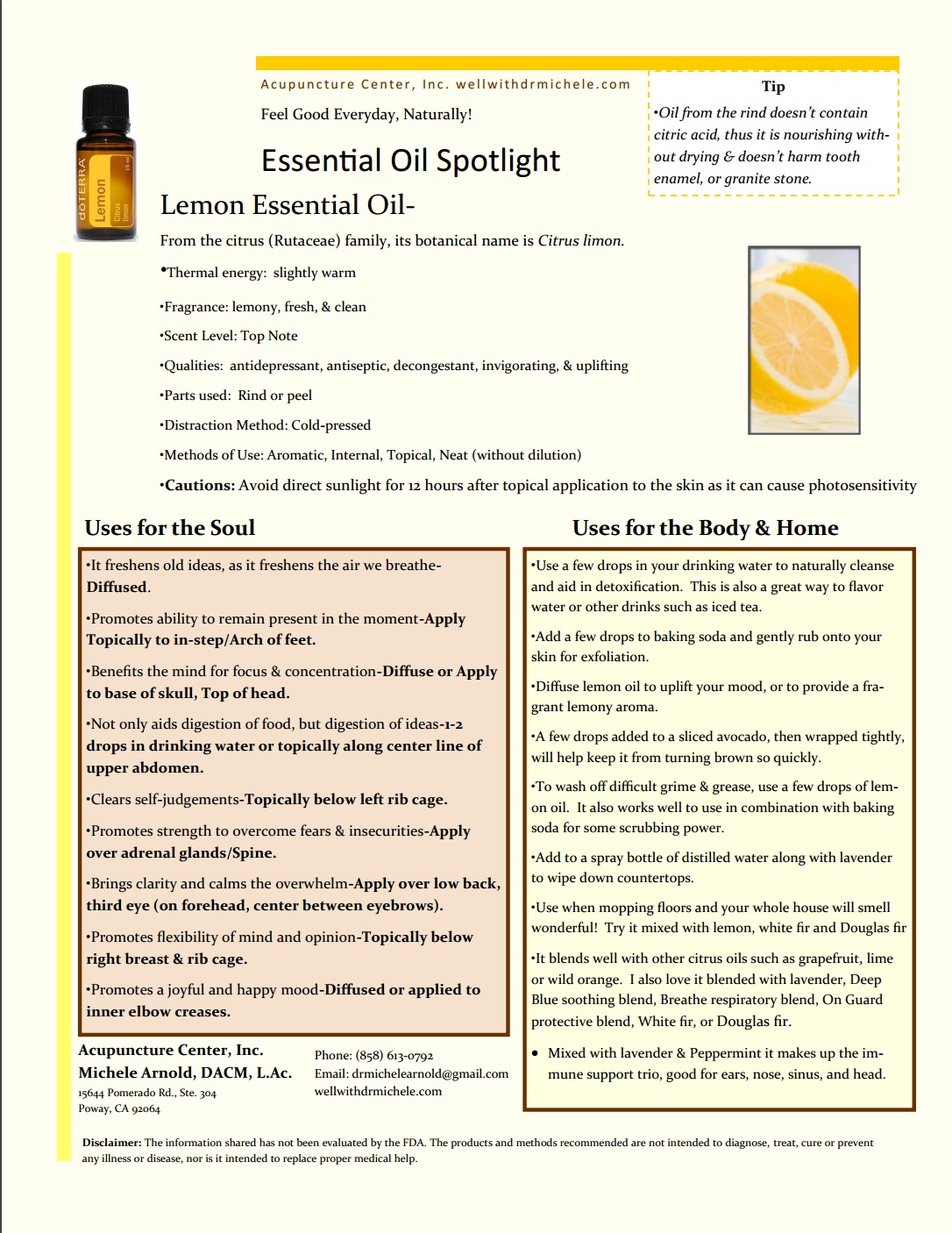 Lemon essential oil spotlight